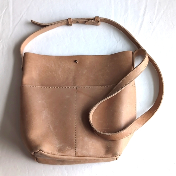Able | Bags | Able Tan Light Brown Leather Crossbody Simple Bag | Poshmark
